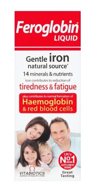 VITABIOTICS FEROGLOBIN B12 Liquid Iron, 200ml £7.99 - PicClick UK