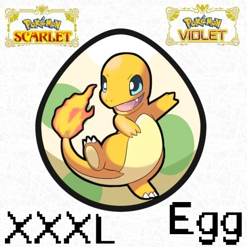 CHARMANDER XXXL SHINY Egg Lv. 1 6IV Jumbo Alpha Size Pokemon Scarlet ...