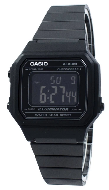CASIO DIGITAL ALARMA Cronógrafo Illuminator B650WB-1B Cuarzo 50M Reloj ...