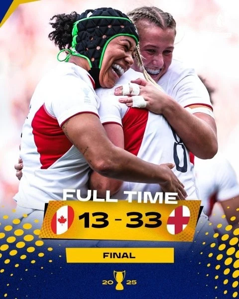 ENGLAND WOMEN RUGBY Red Roses: World Champions 2025 photograph - 8" x ...