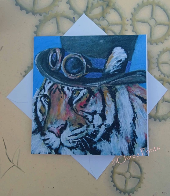 TOPPER TIGER BLANK Art Card from Original Acrylic Painting Art ...