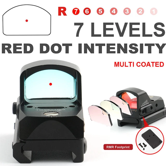 OPTICS RED DOT Sight Collimator Rifle Reflex Sight Scope RMR For 20mm ...