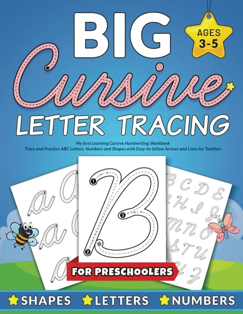 BIG CURSIVE LETTER Tracing for Preschoolers Trace and Practice ABC ...