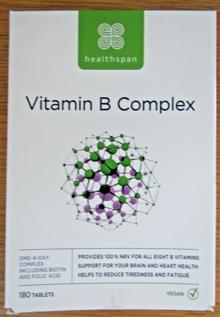 HEALTHSPAN VITAMIN B Complex + biotin. *180 TABLETS. £9.99. EXPIRY DATE ...