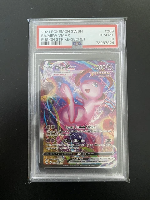 POKEMON PSA 10 Mew VMAX 269/264 Sword & Shield Fusion Strike Full Art Secret $450.00 - PicClick AU