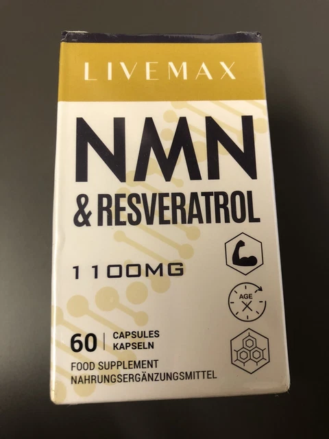 LIVEMAX - NMN & RESVERATROL 1100mg 60 Capsules. BRAND NEW. EXP:07/2026 ...
