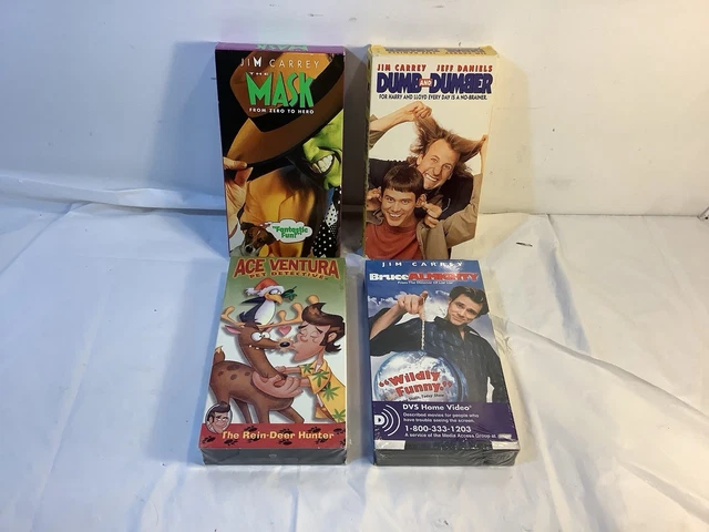 JIM CARREY VHS Collection Lot; Ace Ventura, Dumb Dumber, Bruce Almighty ...