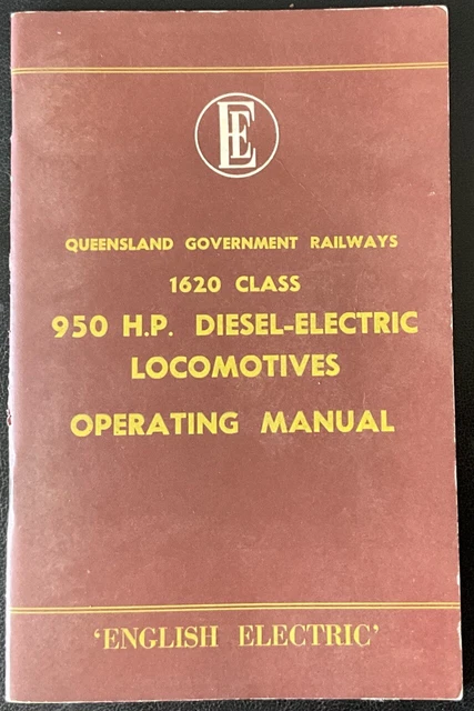 QUEENSLAND RAILWAY LOCOMOTIVE Manual 1620 Class $32.50 - PicClick AU