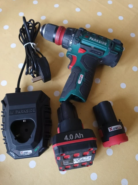 PARKSIDE 12V CORDLESS Drill Driver Set With 2 Batteries And Wall ...