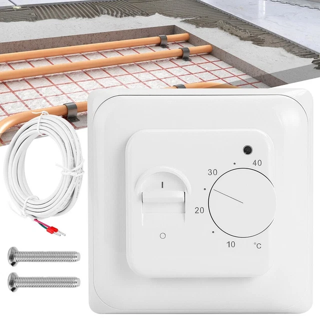 ELECTRIC UNDERFLOOR HEATING Thermostat Control Switch+ Floor Sensor ...