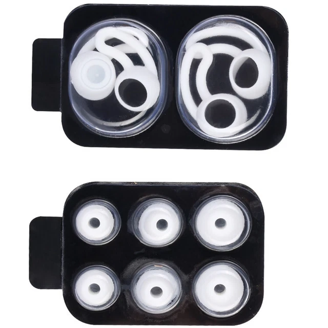 IN-EAR EAR TIPS Kit Wingtips Replacement Silicone With Hooks Earbuds X ...