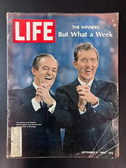 LIFE MAGAZINE - September 6, 1968 Issue Humphrey and Muskie Cover £3.96 ...