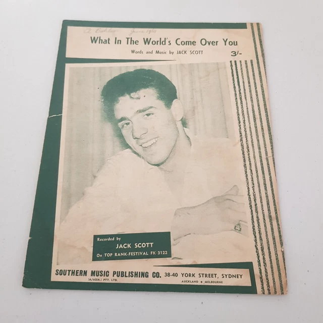 JACK SCOTT - What in The World's Come Over You 1960 Oz Sheet Music EUR ...