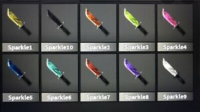 SPARKLE SET COLLECTIBLES MM2 All 10 Weapons Murder Mystery 2 Cheap £3. ...