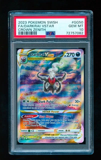 2023 POKÉMON SWSH Crown Zenith GG50/GG70 Full Art Darkrai Vstar PSA 10 ...