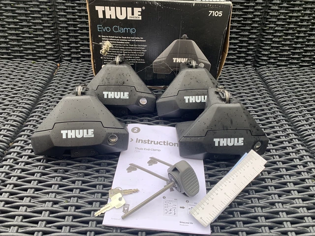 THULE EVO CLAMP Footpack 7105 - Pack of 4 with keys £82.00 - PicClick UK