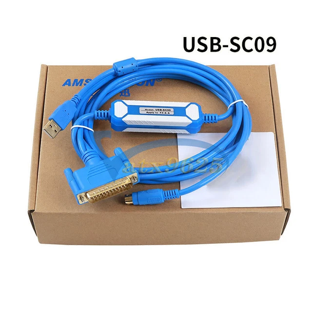 USB-SC09+ FTDI PLC Programming Cable Suitable Mitsubishi FX/A Series ...
