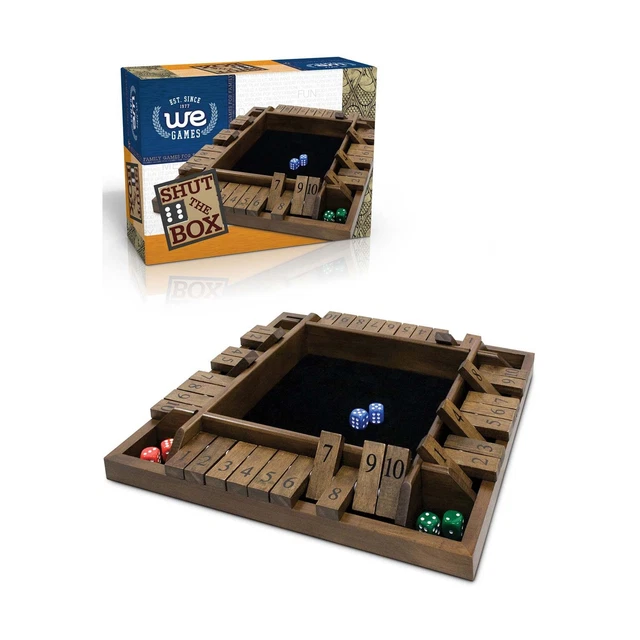 WOOD EXPRESSIONS BOARDGAME Shut the Box - 4 Player - Mini Box SW (New) £22.30 - PicClick UK