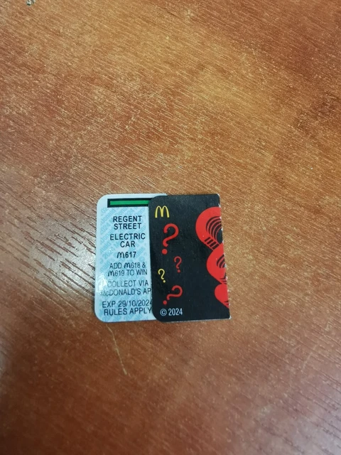 MCDONALD’S 2024 MONOPOLY Regent Street M617 Unused Token UK Electric ...