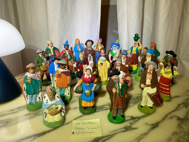 26 SANTONS En Argile Anciens - 9.5 Cm - Creche Noel - Provence - Simon ...