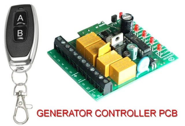 AUTOMATIC ENGINE GENERATOR Control Module PCB, Optional Remote Control ...