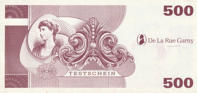 ATM TEST BANKNOTE - De La Rue Garny - 500 - TESTSCHEIN - #GARN-107a EUR ...