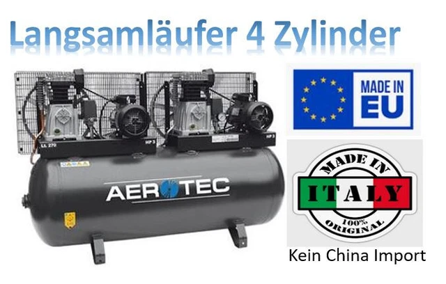 4 CYLINDER MEGA workshop industrial compressor 270l boiler slow runner ...