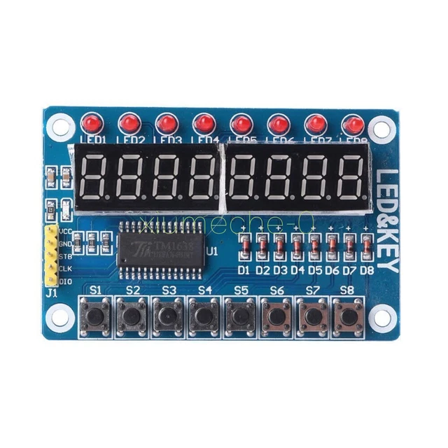 8-BIT LED 8-BIT Digital Tube 8 KeyS TM1638 Display module for AVR ...