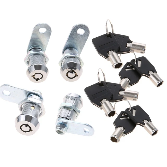 4X KEYED ALIKE Cylinder Cam Lock for Set Desks File Drawer Tool Box ...