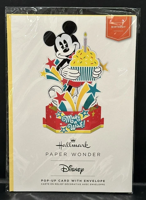 HALLMARK PAPER WONDER Pop Up Birthday Card Disney Mickey Mouse w ...