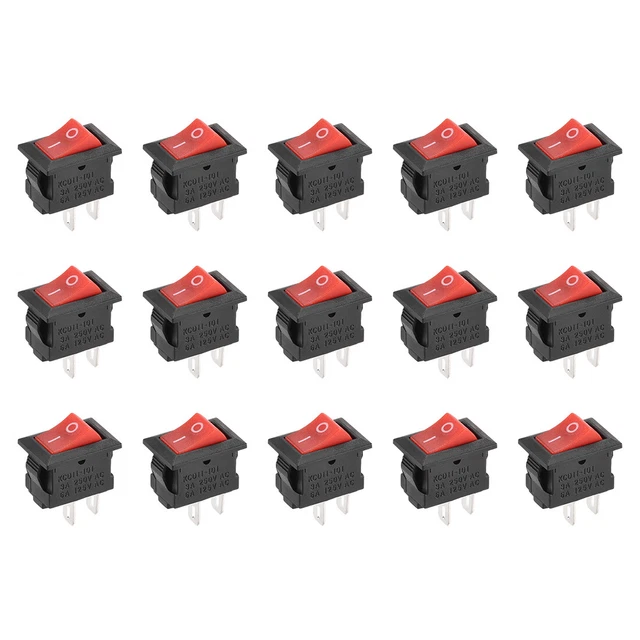 MINI BOAT ROCKER Switch Red Toggle Switch 2pins ON/OFF AC 250V/3A 125V ...