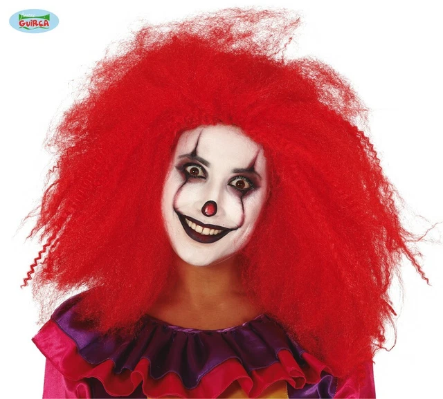 FEMMES HALLOWEEN DÉGUISEMENT Perruque Clown Rouge Clown Tueur Cheveux ...