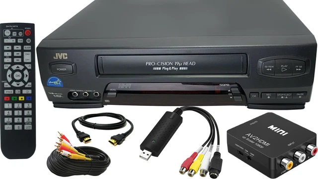 JVC VCR VHS Transfer VHS to DVD Bundle mit Fernbedienung, AV to USB Adapter, HDMI EUR 170,80 ...