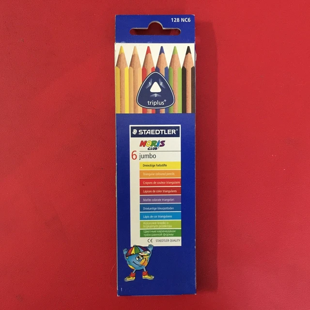 STAEDTLER BOX/SCATOLA 6 MATITE COLORATE JUMBO TRIANGOLARI Triplus 128 ...