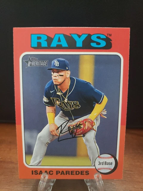 ISAAC PAREDES 2024 Topps Heritage court imprimé SP, Tampa Bay Rays EUR ...