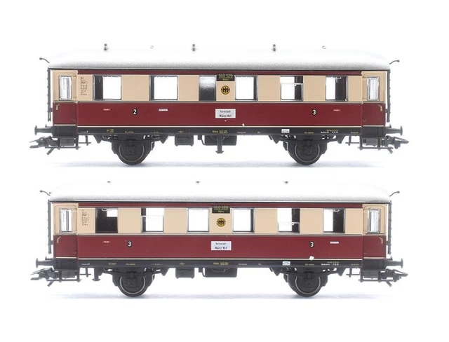 MARKLIN 'HO' GAUGE 43352 2-Car Drg Red/Beige 2Nd/3Rd Class Coach Pack £ ...