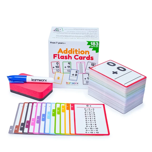 ADDITION FLASH CARDS 1st Grade 2nd 3rd 4th – 183 Math Flashcards -All ...