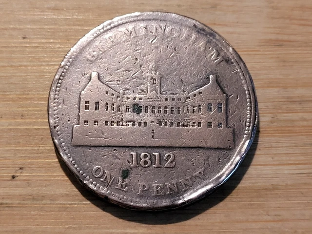 OLD COPPER TOKEN. 1812, Birmingham Workhouse One Penny. Reasonable ...