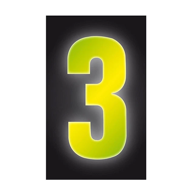 WHEELIE BIN/RECYCLING BOX Number Sticker Label - Hi Viz Yellow - 3 £4. ...