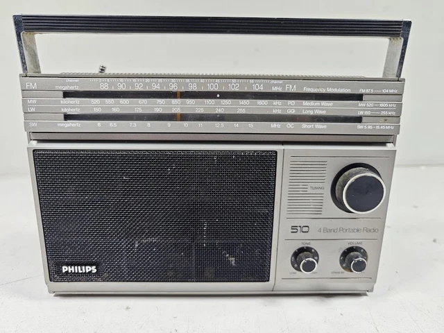 PHILIPS 510 4 Band Portable Radio - Untested, For Parts/Repair £68.59 ...