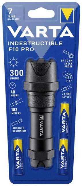 TORCIA VARTA INDISTRUTTIBILE F10 Pro 300 Lumen Batterie Incluse AAA ...