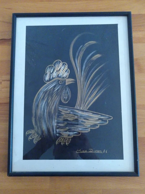 ELIAS DIVAN - Original Gemälde signiert 1986 Hahn Brasilien Kunst ...