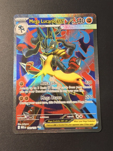 POKEMON TCG MEGA Evolution Mega Lucario ex 160/132 Ultra Rare Full Art ...