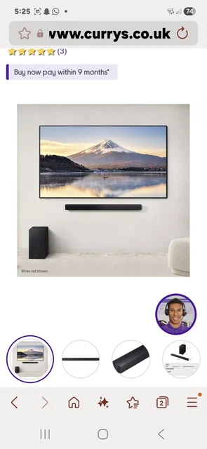 SAMSUNG B450F B-SERIES 2.1ch Soundbar with Subwoofer (2025) £156.70 ...