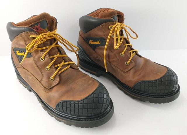 THOROGOOD DRI-LEX WATERPROOF Brown Leather ASTM Safety Toe WORK BOOTS ...