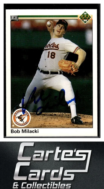 BOB MILACKI 1990 pont supérieur #635 Baltimore Orioles TTM/IP signé ...