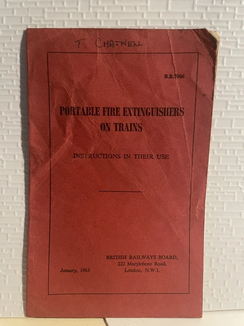 BRITISH RAILWAYS - Portable Fire Extinguishers On Trains (1965) £2.50 ...