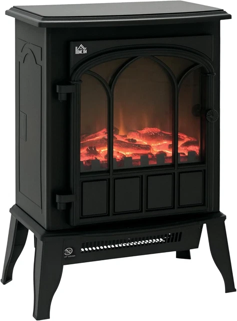 HOMCOM FREESTANDING ELECTRIC Fireplace, Electric Stove Heater with LED ...