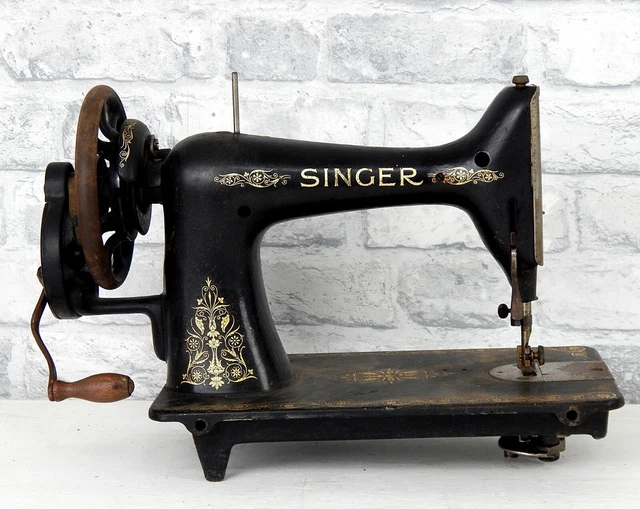 VINTAGE ANTIQUE SINGER Sewing Machine Hand Crank Prop Display Steampunk ...