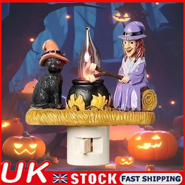 3D SPOOKY FIRE Marshmallow Lamps LED Small Electric Faux Campfire Night ...